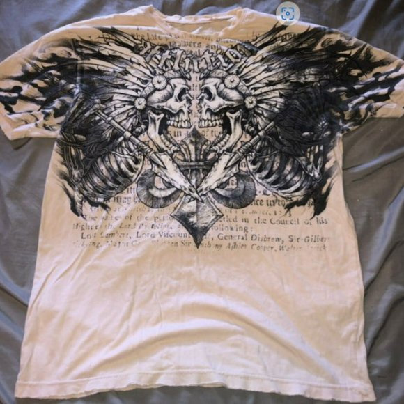 Affliction | Shirts | Affliction Skull Indian Head Dress Tie Mens Size ...